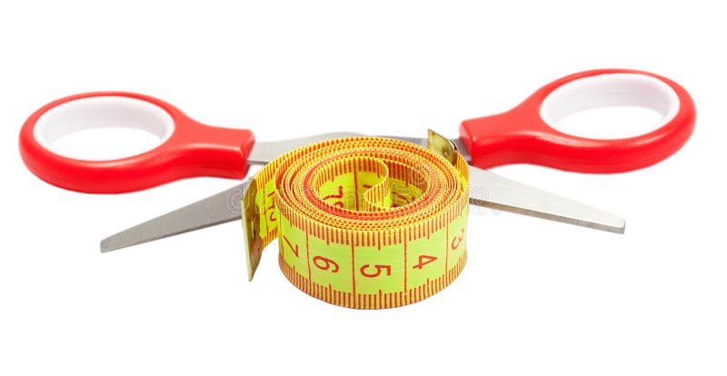 Measuring Tape and Scissors Stock Image - Image of scissors, loss: 25405249