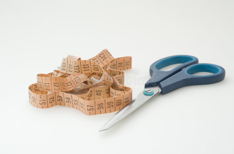 Measuring Tape and Scissors Stock Image - Image of tailor, tape: 26391371