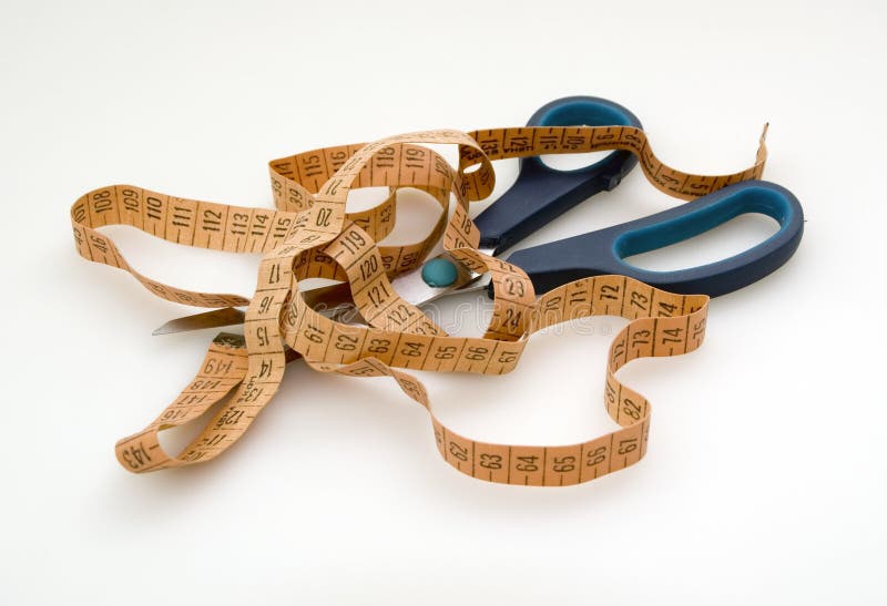 Measuring Tape and Scissors Stock Image - Image of tools, sempstress ...