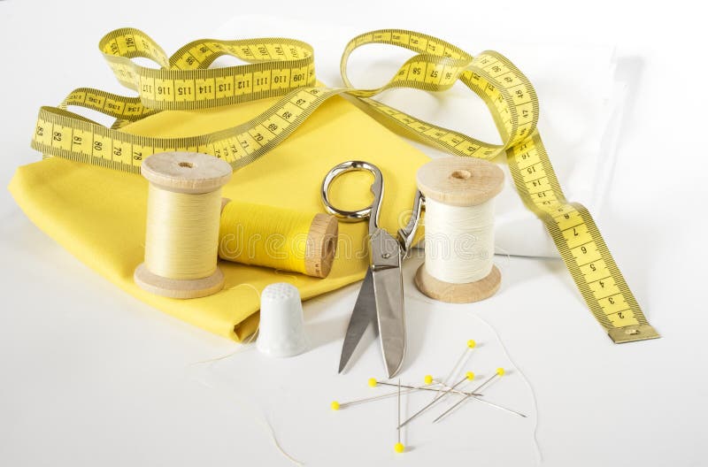 Measuring Tape and Sewing Accessories Stock Image - Image of tool ...