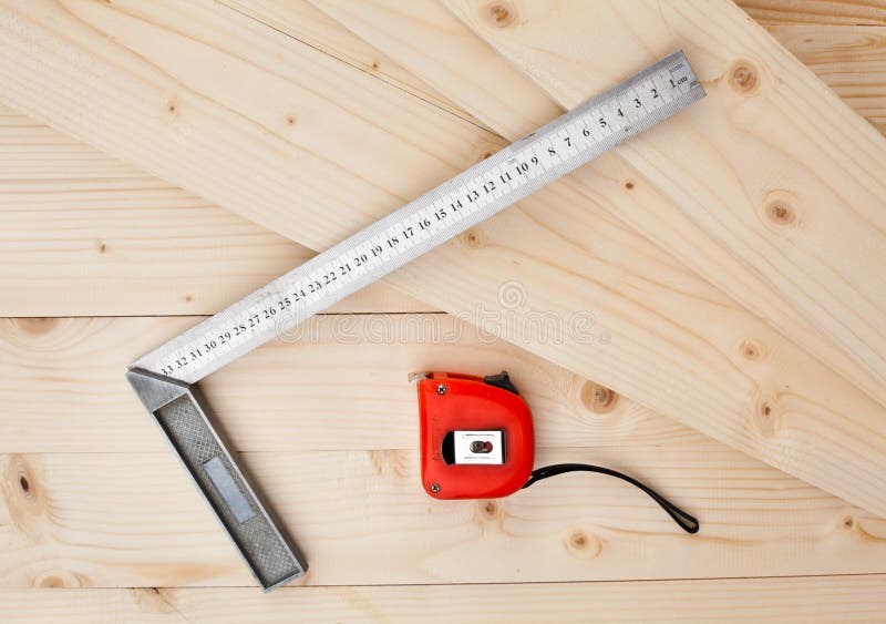A Measuring Tape and a Square Stock Image - Image of corner, jointer ...