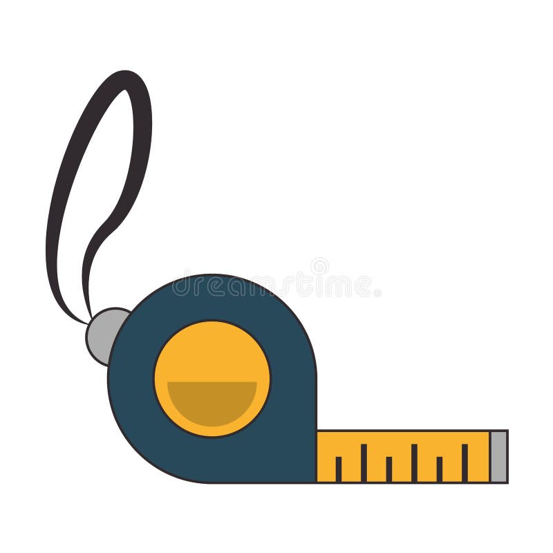 Measuring Tape Tool Icon Cartoon in Black and White Stock Vector ...