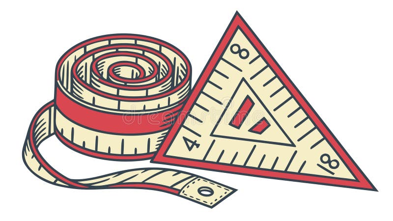 Measuring Tape Triangle Ruler for Precision Work, Vector Design ...