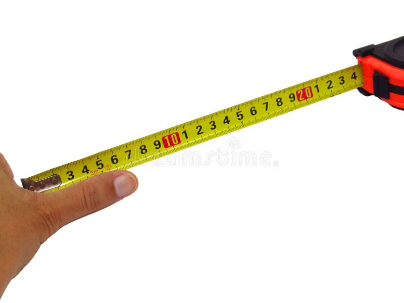 Measuring Tape in Use on White Background Stock Image - Image of ...