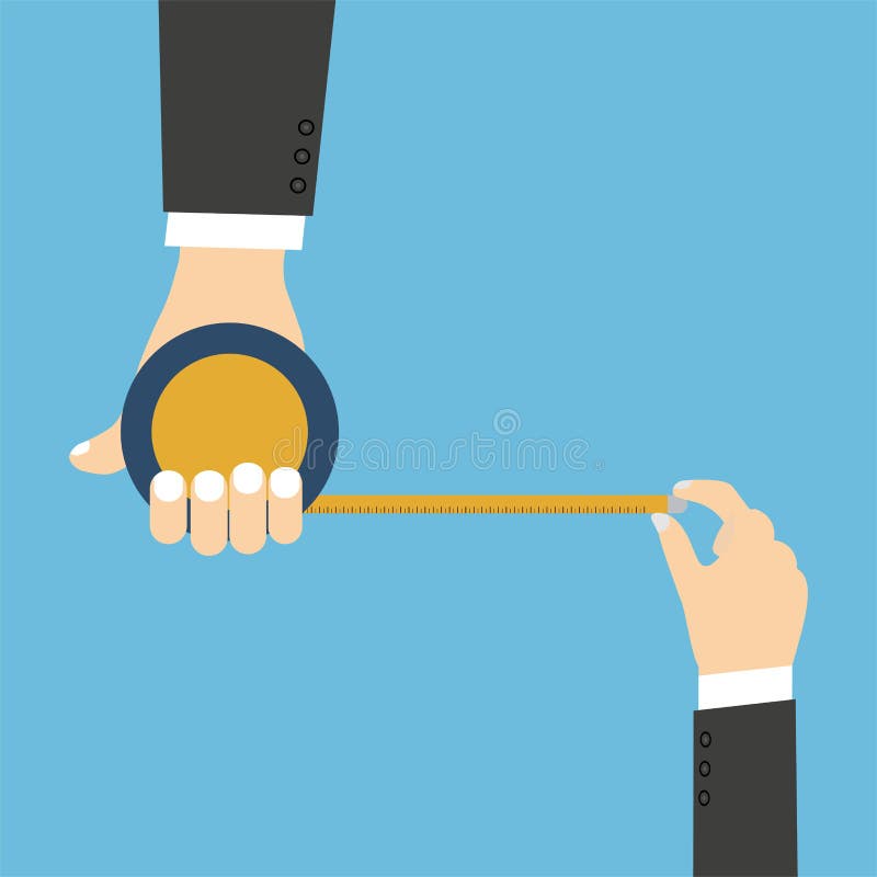 Measuring Tape Vector on a Human Hand Flat Illustration. Man Scaling ...