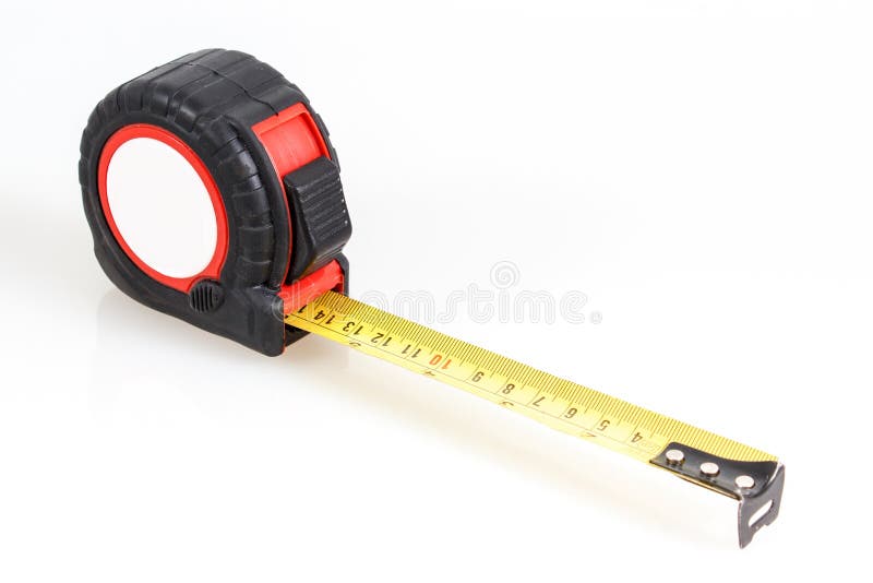 Measuring Tape on White Background Stock Photo - Image of black ...