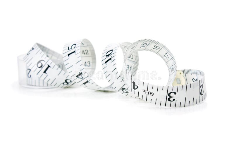 Measuring Tape on White Background Stock Image - Image of seamstress ...