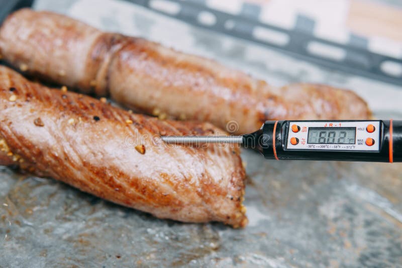 Measuring the Temperature of a Flat Stock Photo - Image of cooking ...