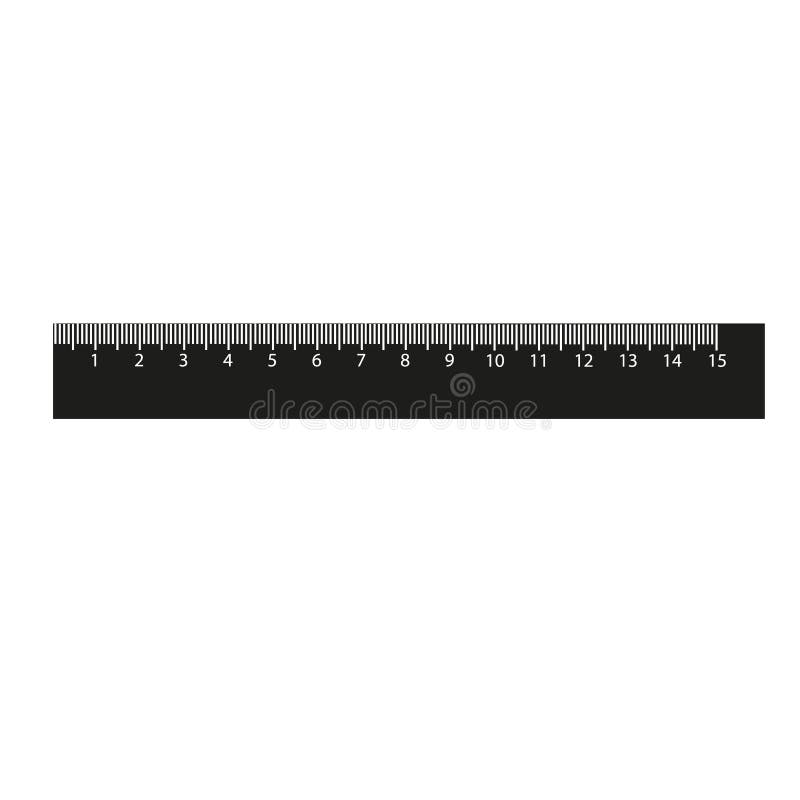 The Measuring Tool is a Black Isolated Ruler with a Scale in ...