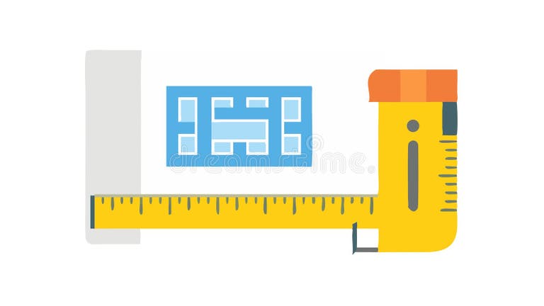 Measuring Tool Ruler Icon for Construction and Work, Vector Design ...