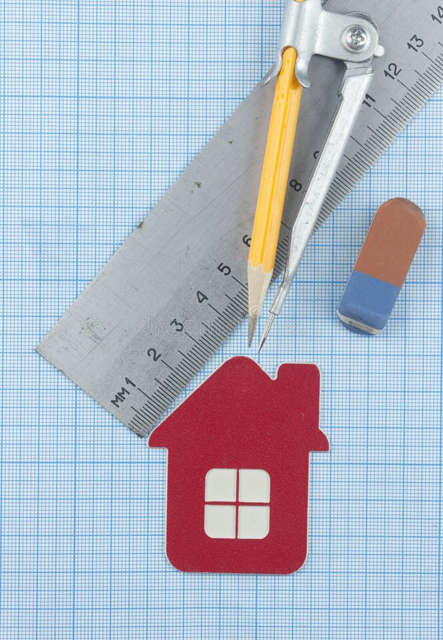 Measuring Tools Above Blue Graph Paper Stock Photo - Image of education ...