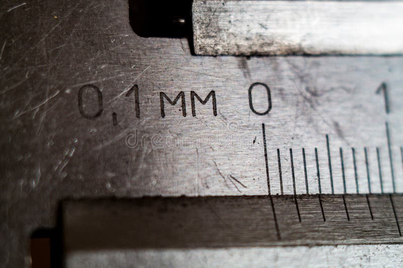 Measuring Tools. Caliper Close-up. Scale of Division on a Tool. Stock ...