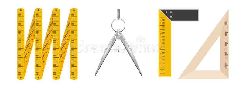 Measuring Tools. 3D Vector Illustration Stock Illustration ...