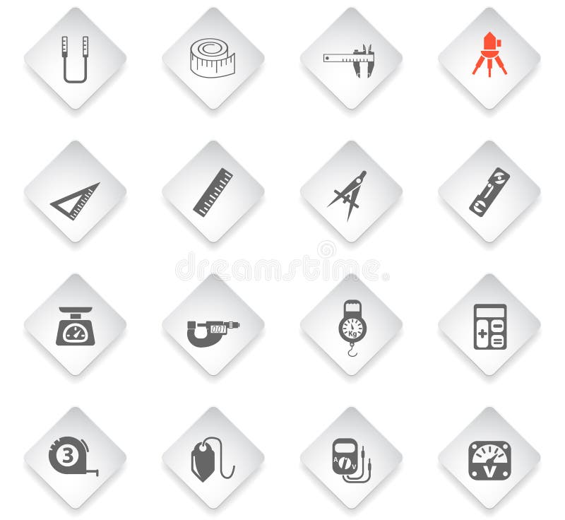 Measuring tools icon set stock vector. Illustration of kanter - 135128086