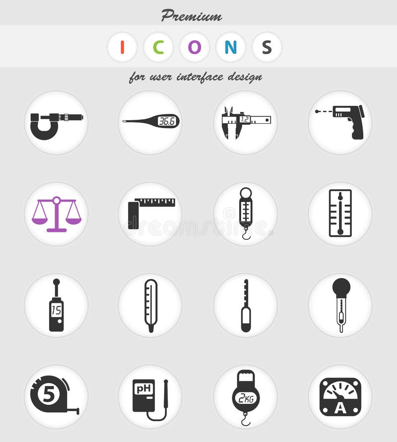 Measuring tools icon set stock vector. Illustration of scales - 123057026