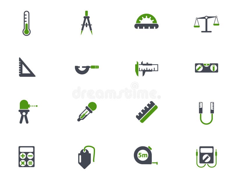 Measuring tools icon set stock vector. Illustration of green - 231702083
