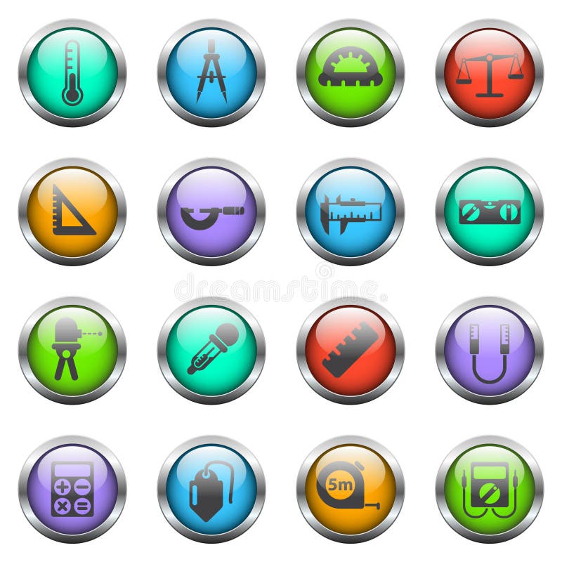Measuring tools icon set stock vector. Illustration of symbol - 239089795