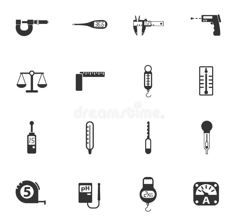 Measuring tools icon set stock vector. Illustration of symbol - 88215543