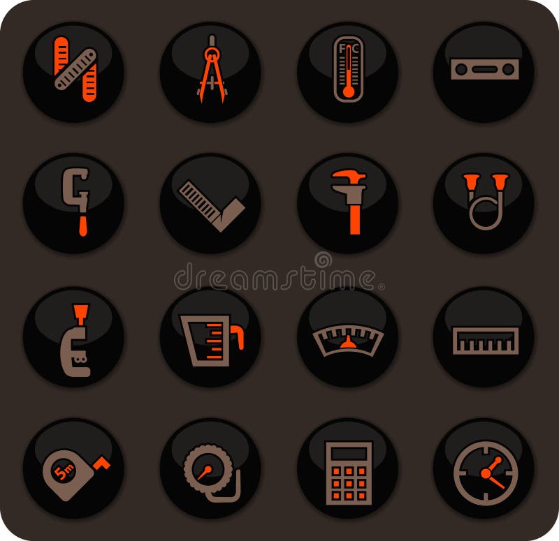 Measuring tools icons set stock vector. Illustration of ruler - 142307427