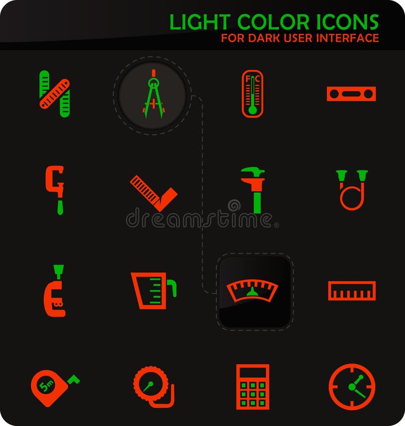 Measuring tools icons set stock vector. Illustration of ruler - 140651718