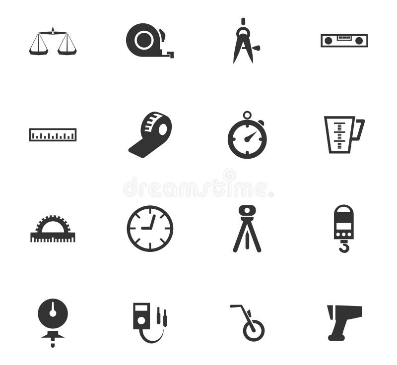 Measuring tools icons set stock illustration. Illustration of equipment ...