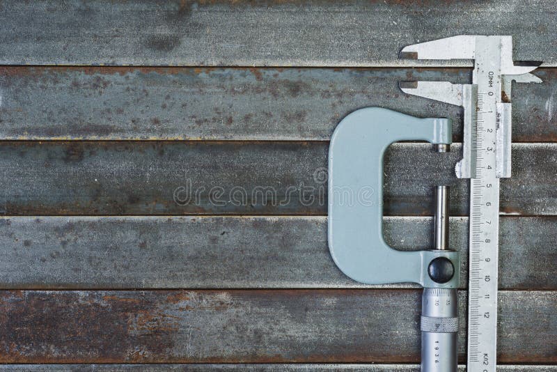 Measuring Tools, Metal Background. Background, Texture. Stock Photo ...