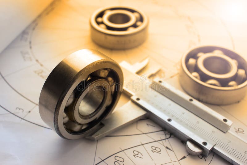 Measuring Tools Scattered in the Drawing, Engineering Work on the ...