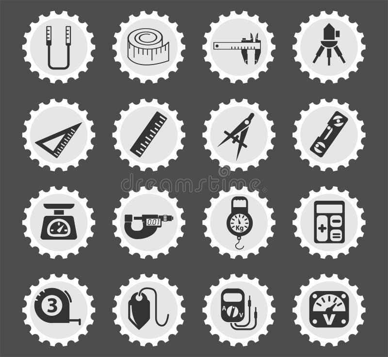 Measuring tools icon set stock vector. Illustration of icon - 128456211