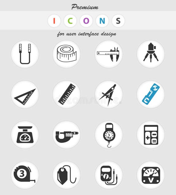 Measuring tools icon set stock vector. Illustration of ruler - 123057028