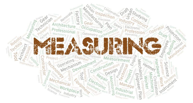 Measuring Typography Word Cloud Create with the Text only Stock ...