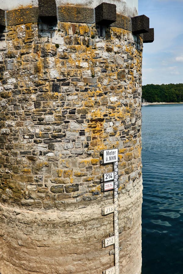 Measuring the Water Level of Moehne-dam, Germany Stock Photo - Image of ...