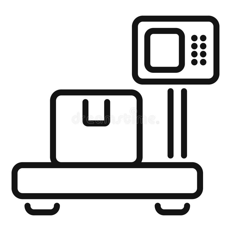 Digital Scale Weighing Single Cardboard Box Icon Stock Vector ...