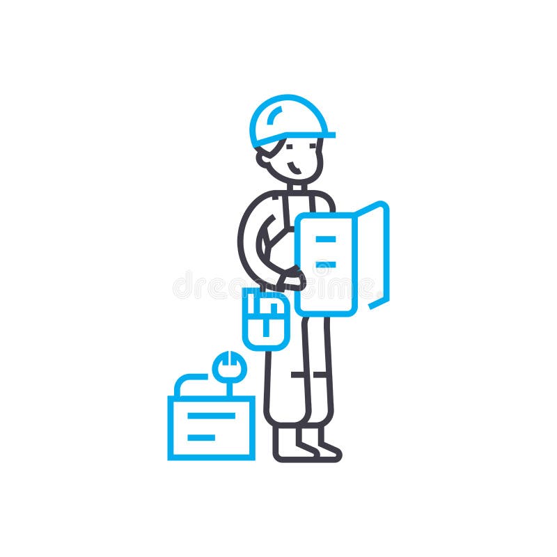 Installation Work Black Icon, Vector Sign on Isolated Background ...