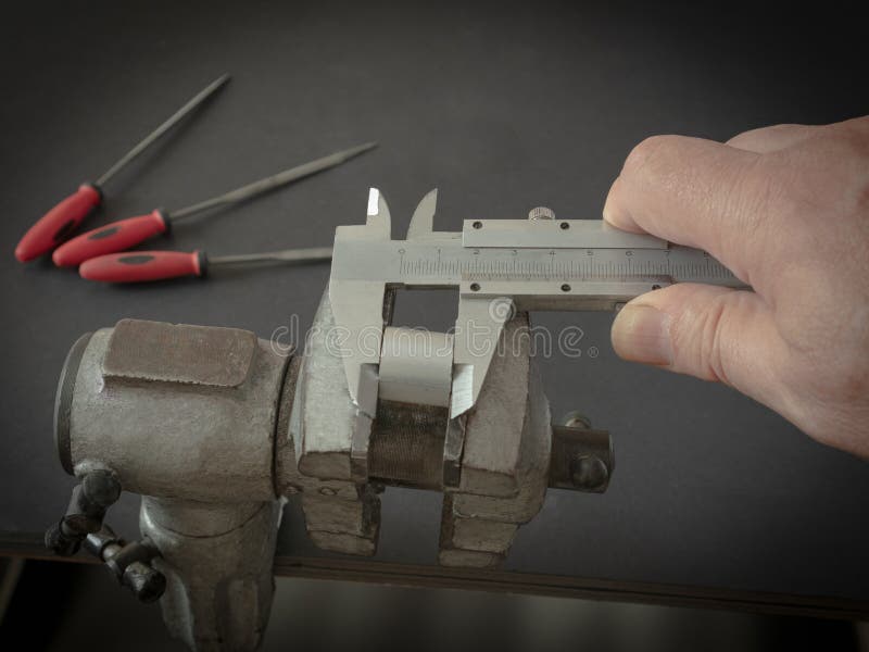 Workpiece measurement stock photo. Image of size, locksmith - 251407046