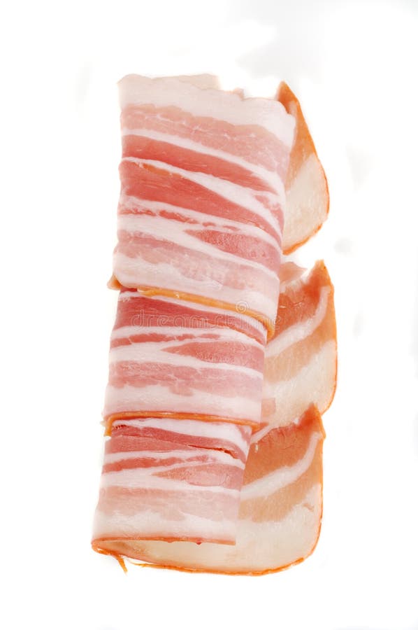 Meat Bacon Food Isolated Over White Background Stock Photo - Image of ...