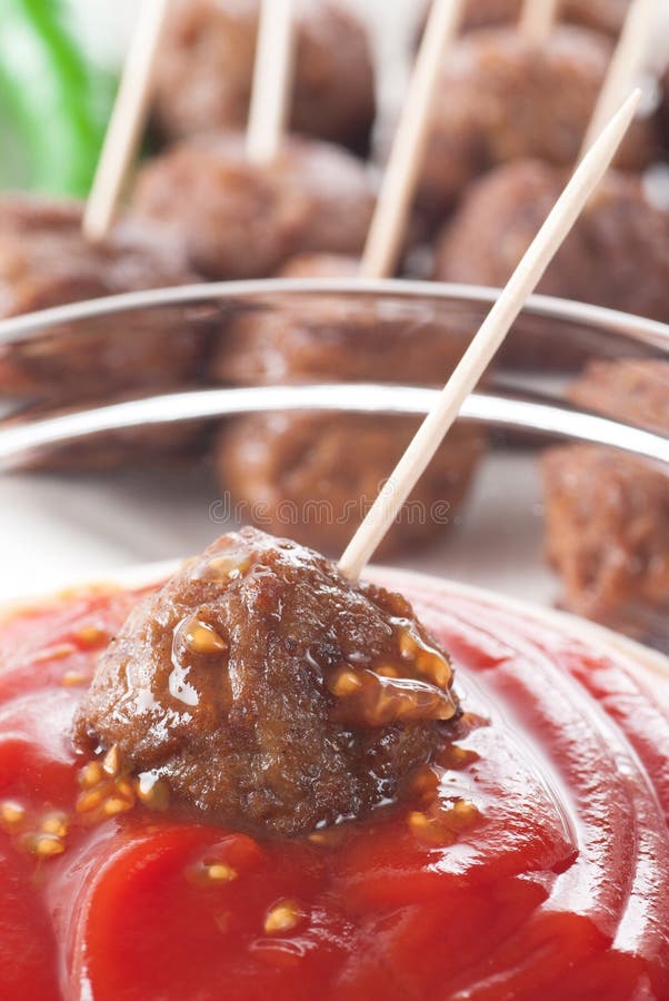 Meat Ball stock image. Image of toothpick, ball, sauce - 18589879