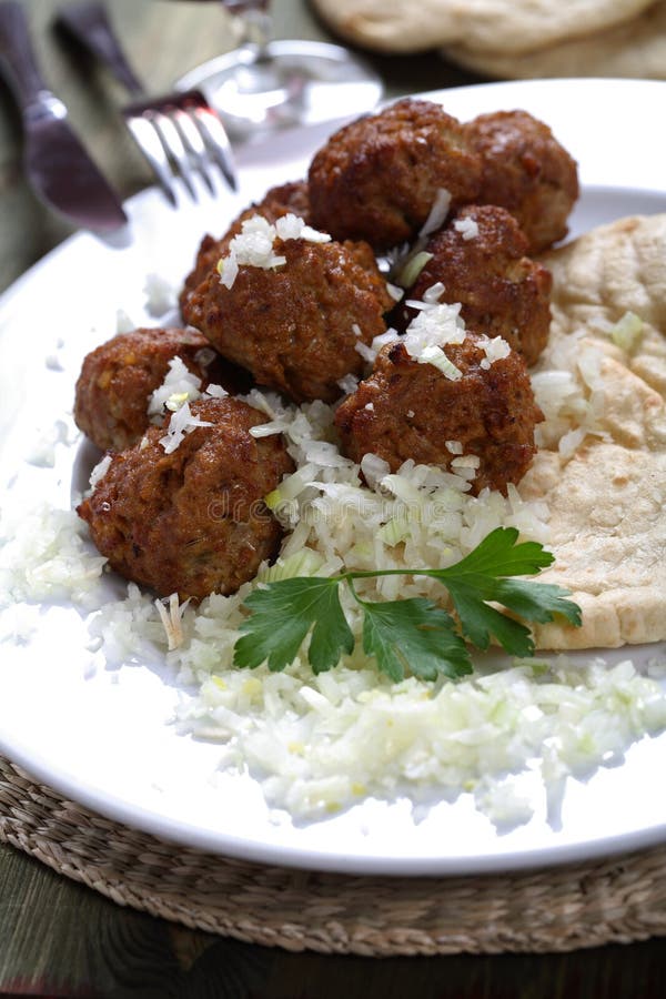 Meat balls with rice stock image. Image of rice, vertical - 2447905