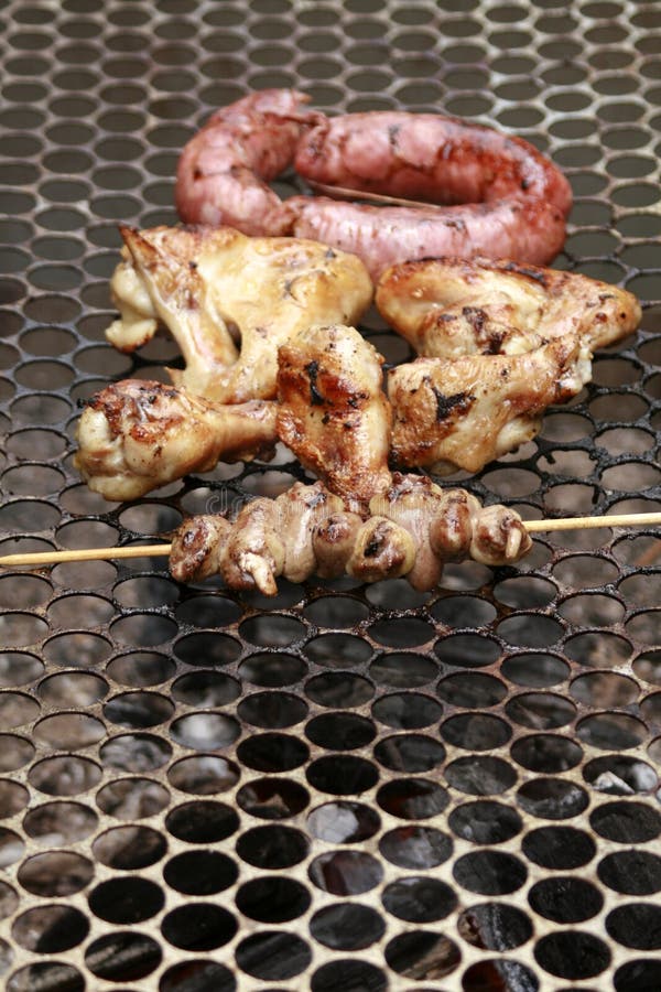Meat Being Cooked on the BBQ Stock Photo - Image of wing, close: 12698300