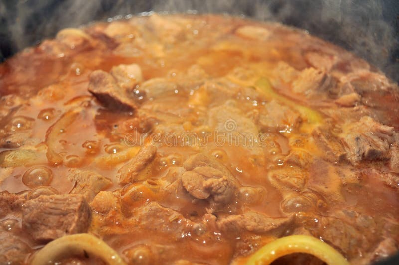 Meat Being Cooked in Sauce stock photo. Image of fresh - 23556094