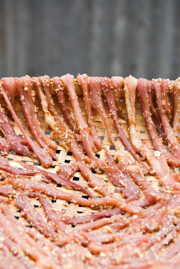 Meat being dried up stock photo. Image of isolated, indigenous - 4589820