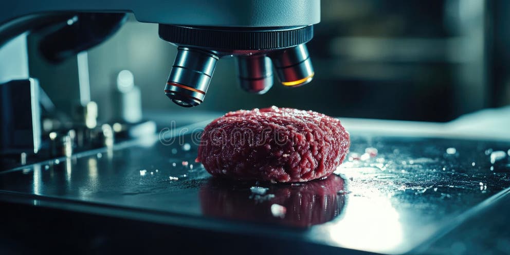 Meat Being Observed Under a Microscope Stock Photo - Image of cellular ...