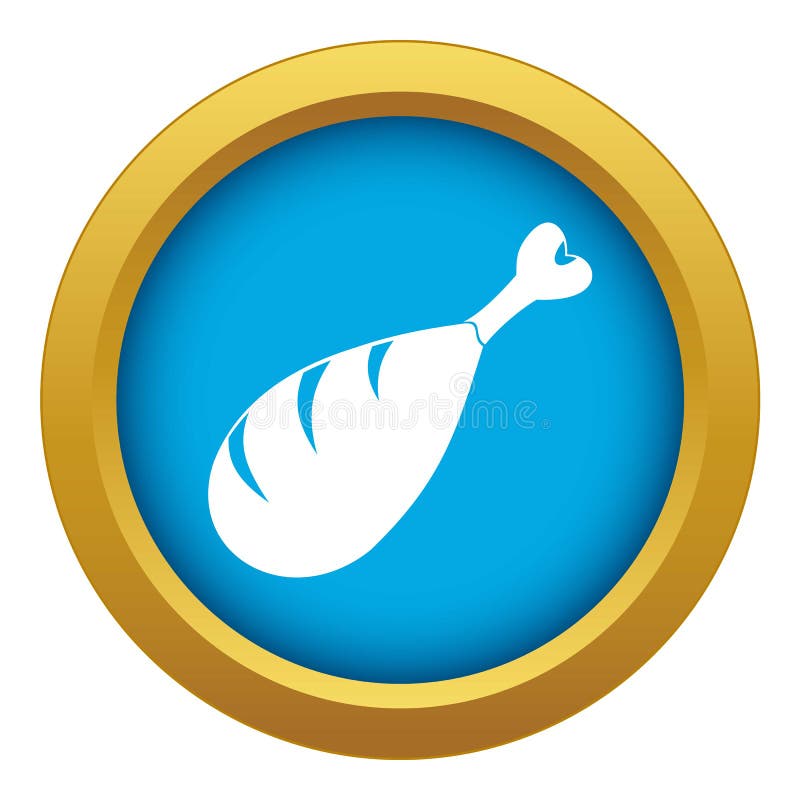 Meat on the Bone Icon Blue Vector Isolated Stock Vector - Illustration ...