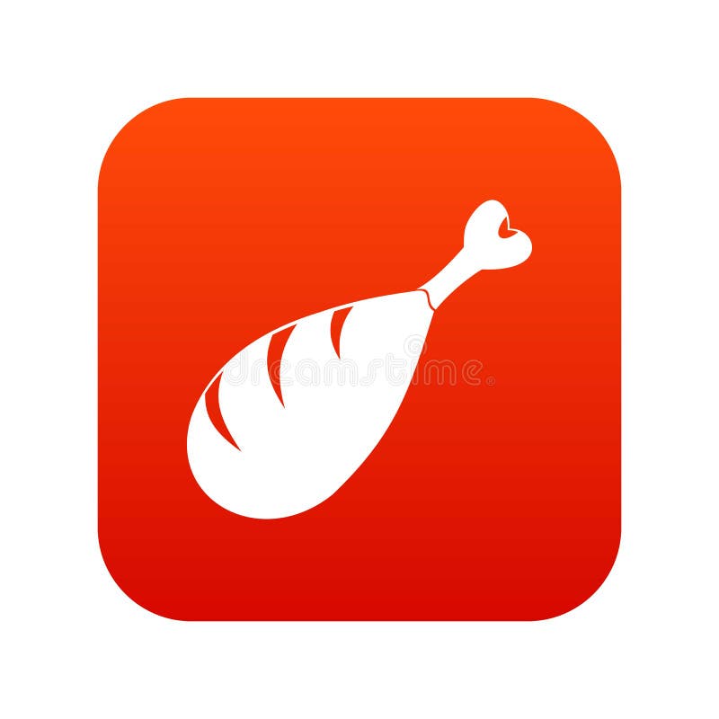 Meat on the Bone Icon Digital Red Stock Vector - Illustration of dish ...