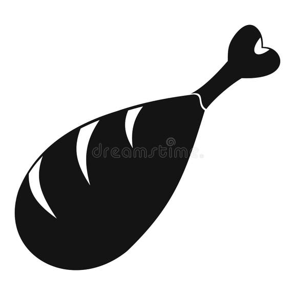 Meat on the Bone Icon, Simple Style Stock Vector - Illustration of ...