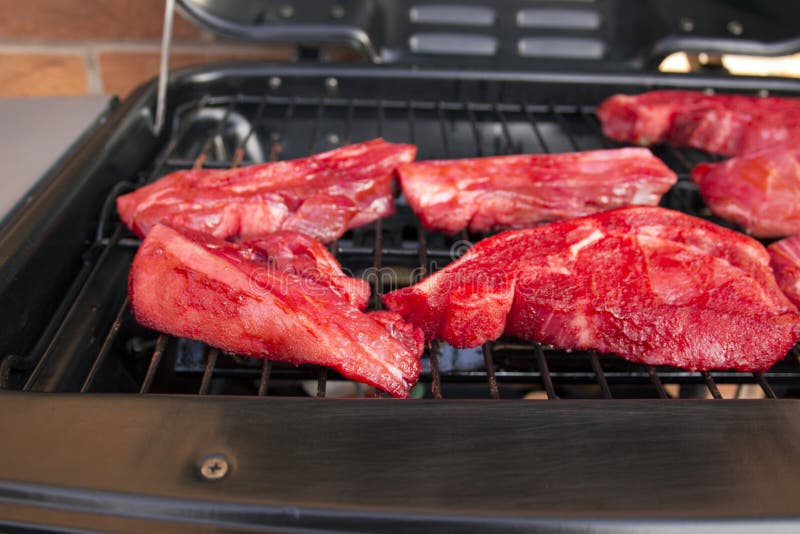 Meat on the bqq stock photo. Image of grilled, green - 40840118