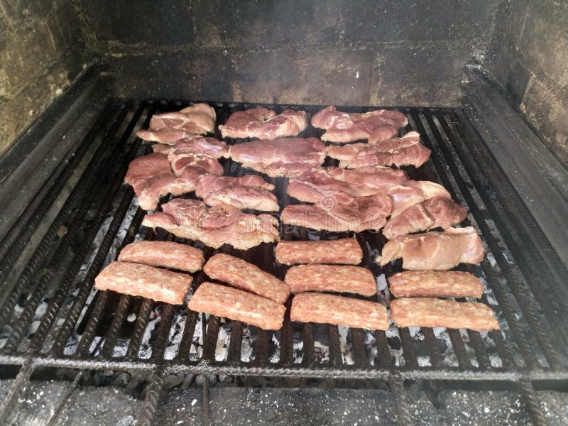 Meat on the barbecue stock image. Image of barbecue - 118874897