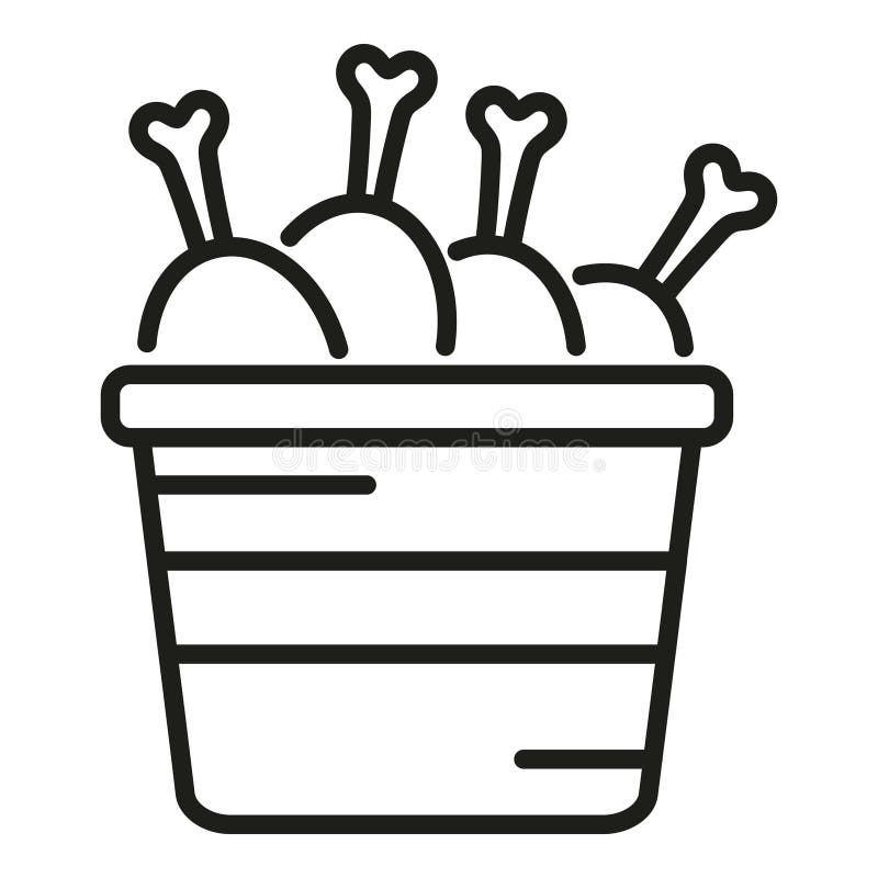 Meat Bucket Icon Outline Vector. Fast Food Stock Vector - Illustration ...