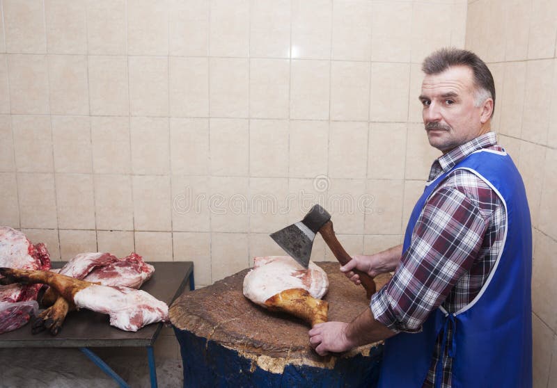 Meat and butcher stock image. Image of profession, meat - 65739589