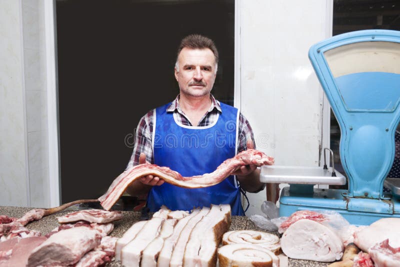 Meat and butcher stock photo. Image of occupation, beef - 63668742