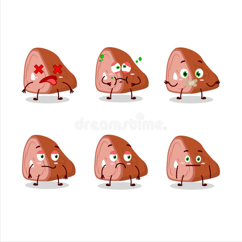 Meat Cartoon in Character with Sad Expression Stock Vector ...